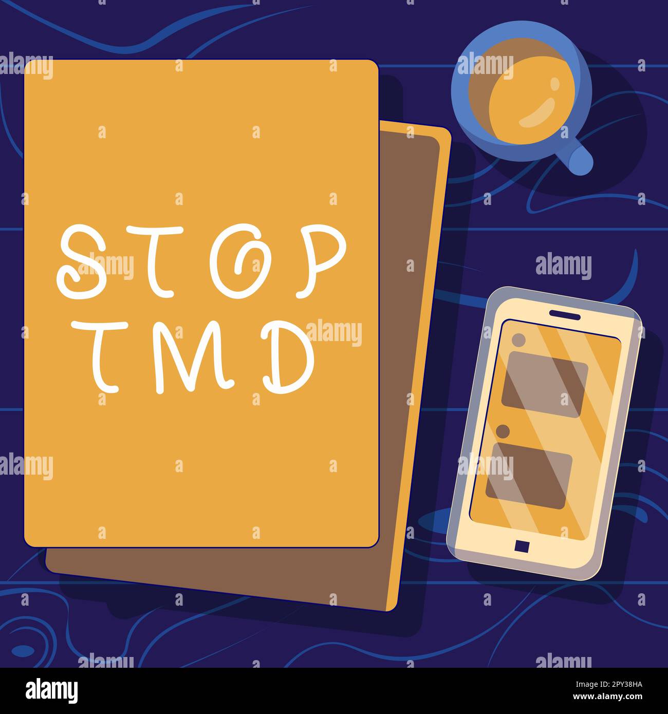 Sign displaying Stop Tmd, Concept meaning Prevent the disorder or ...