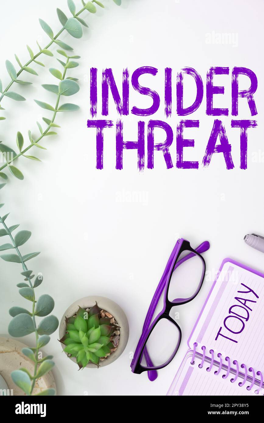 Hand writing sign Insider Threat, Business approach security threat ...