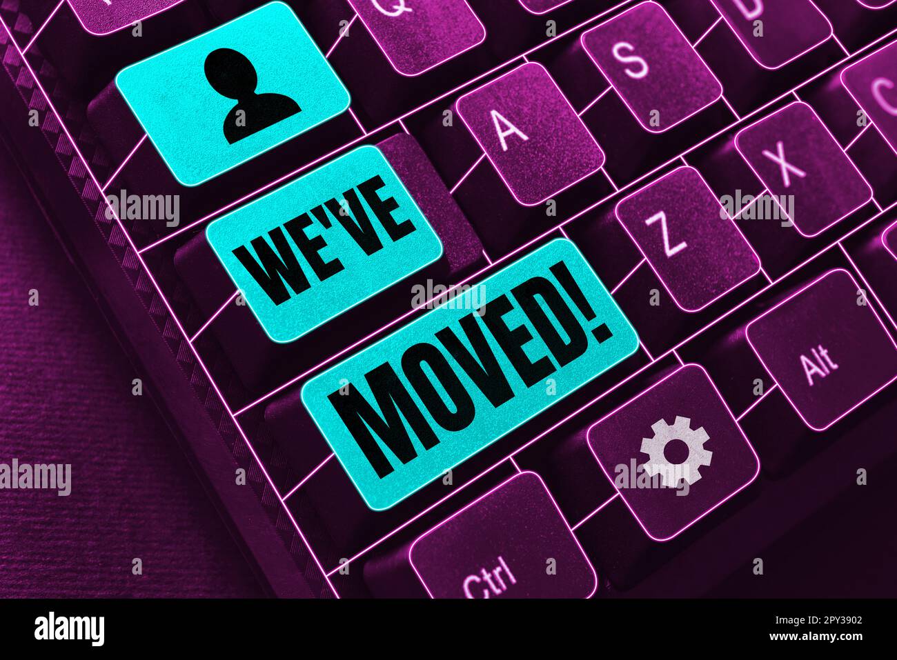 Text caption presenting We'Ve Moved, Conceptual photo going to live ... Text caption presenting We'Ve Moved, Conceptual photo going to live ...