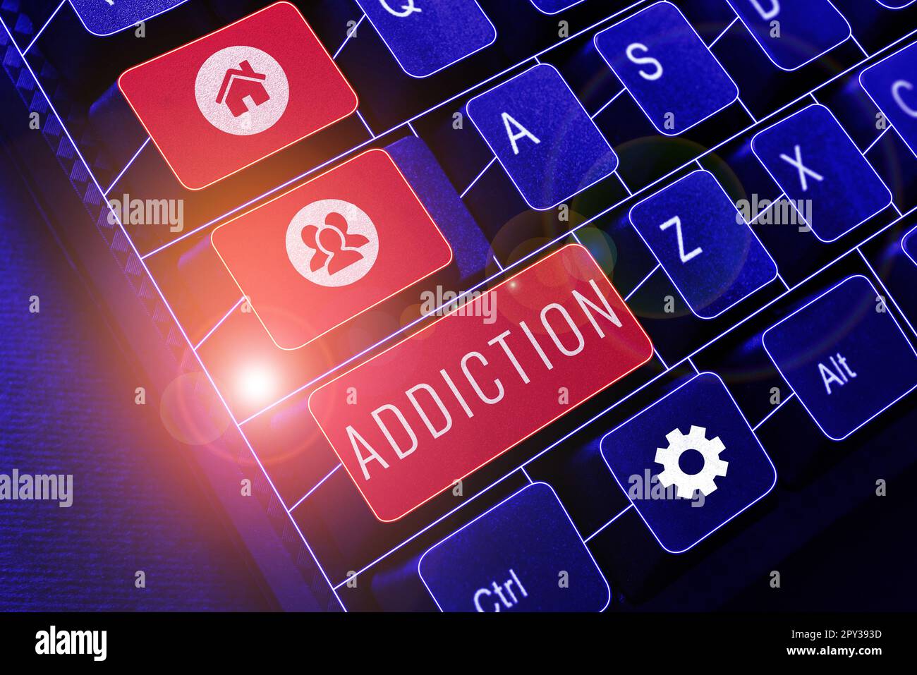 Text showing inspiration Addiction, Business overview condition of ...