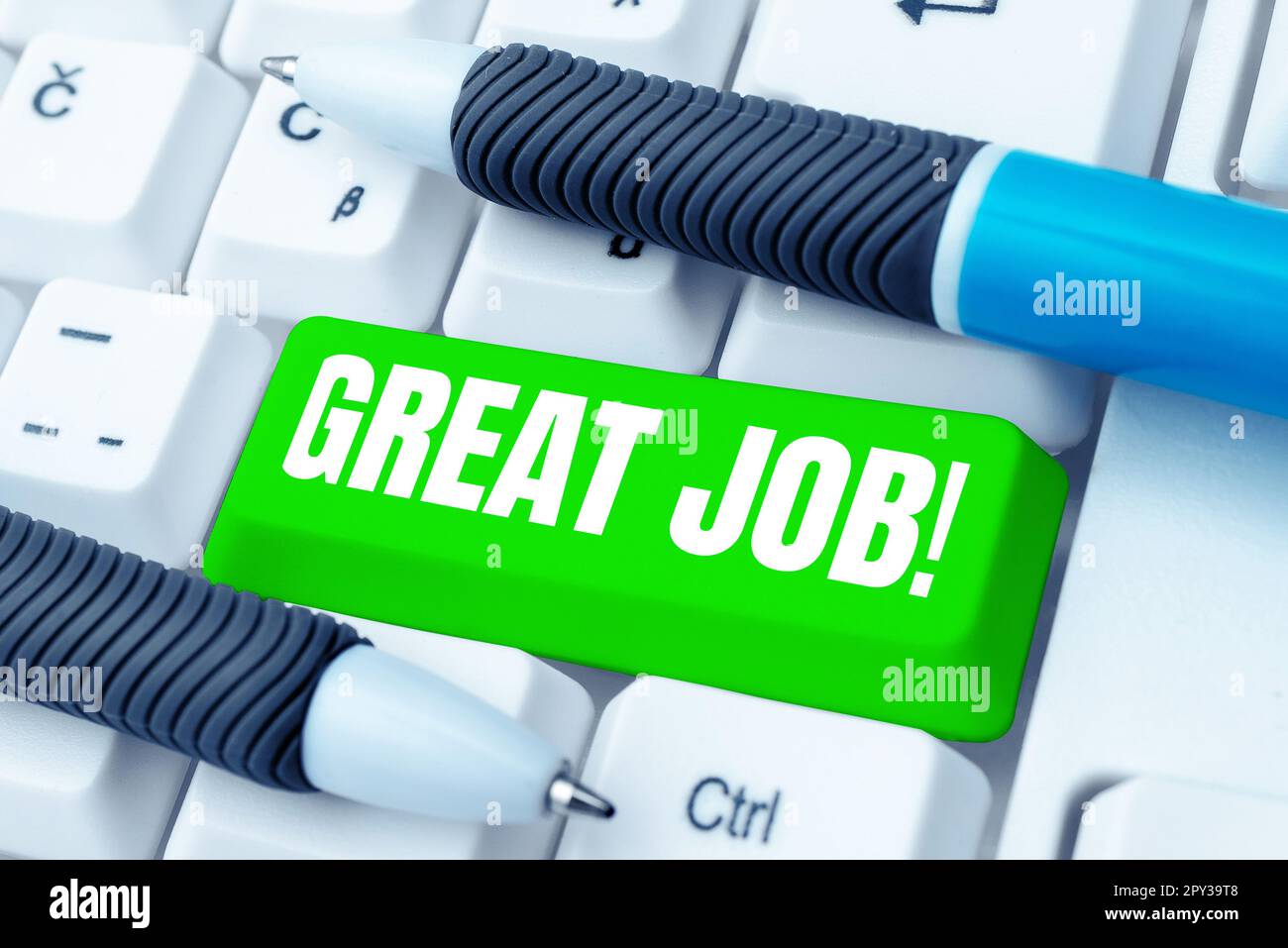 Sign displaying Great Job, Business concept used praising someone for ...