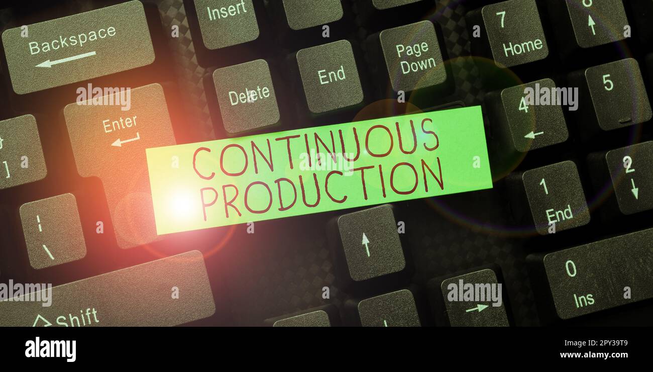 Text caption presenting Continuous Production, Conceptual photo ... Text caption presenting Continuous Production, Conceptual photo ...