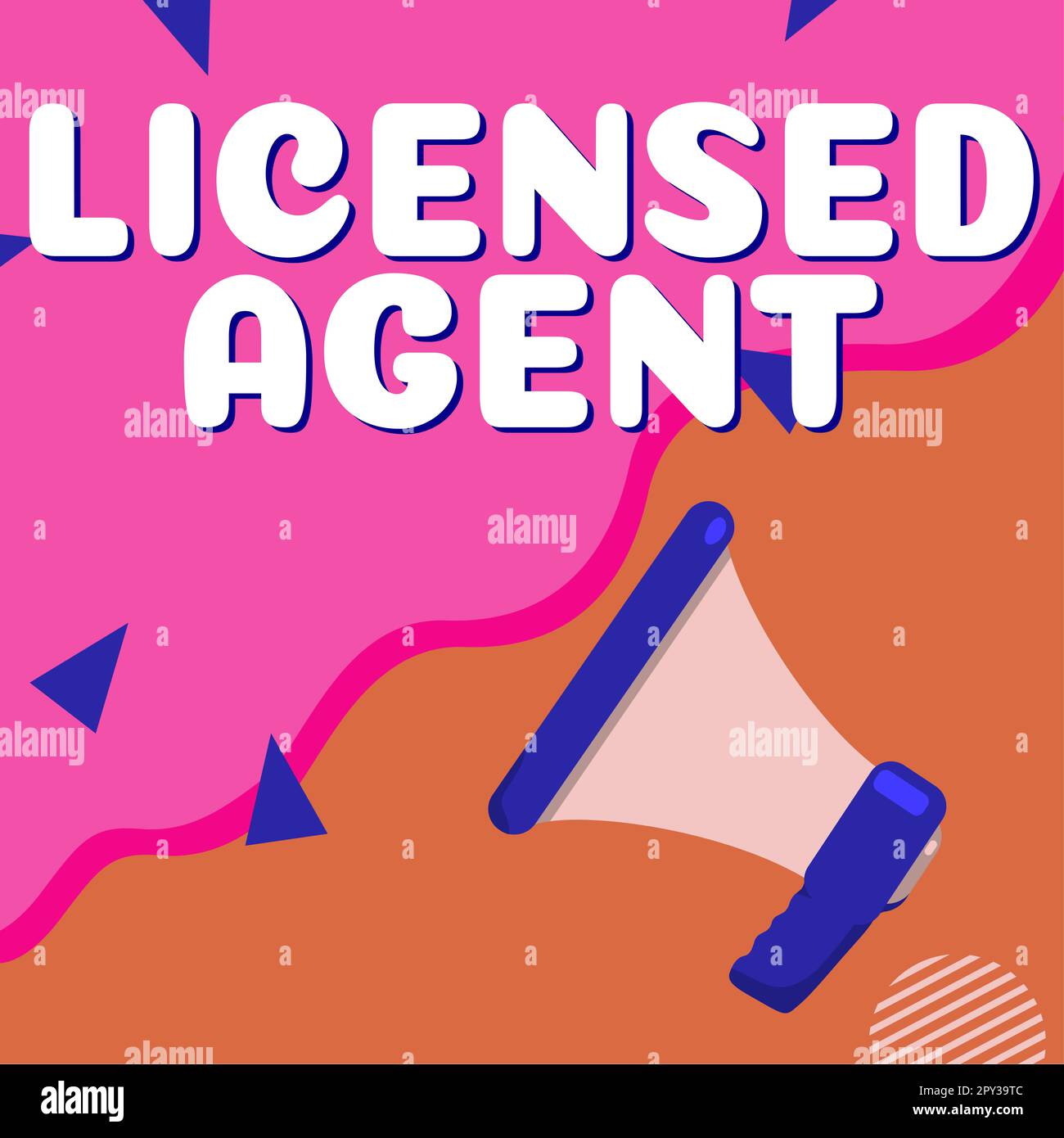 Sign displaying Licensed Agent, Business overview Authorized and ...