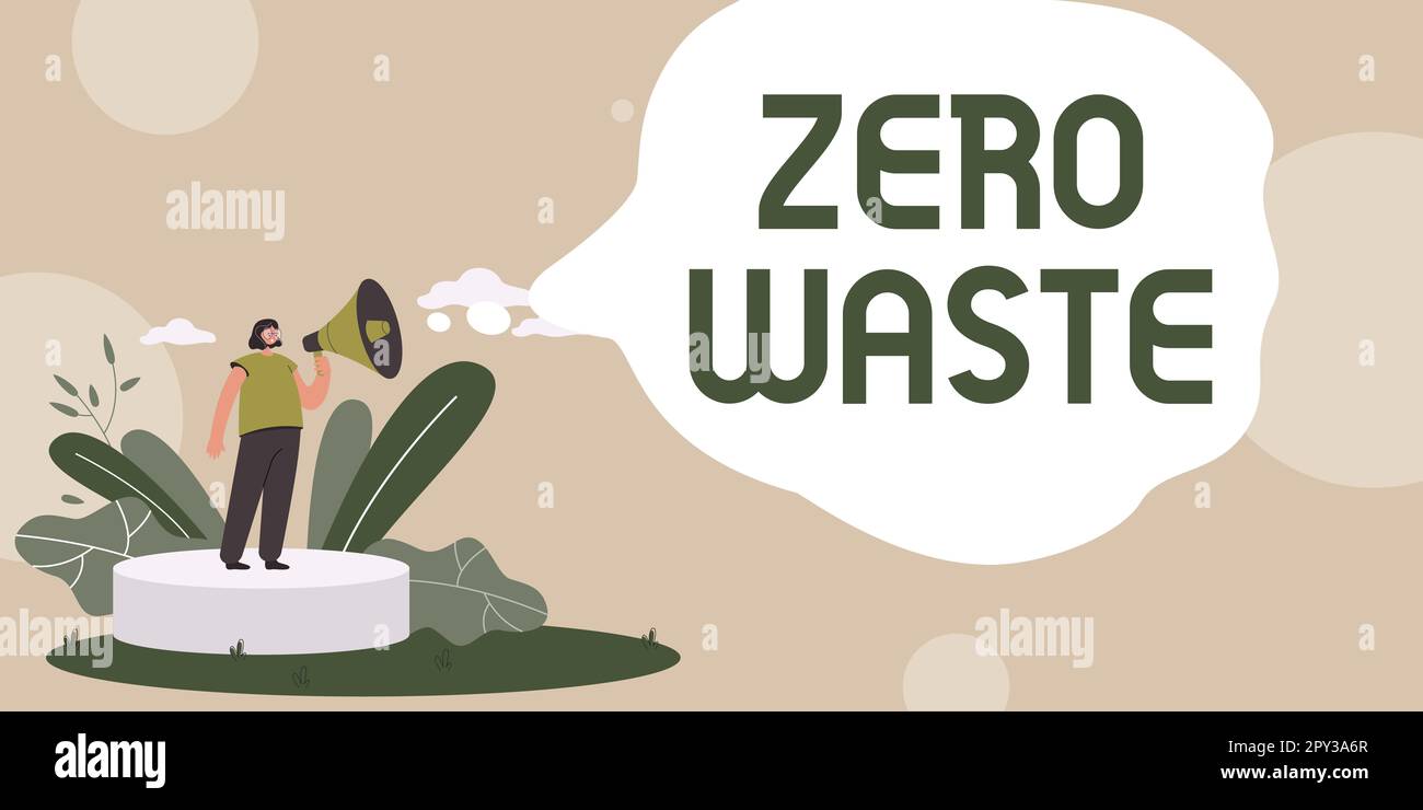 Handwriting text Zero Waste, Business overview industrial responsibility includes composting ...