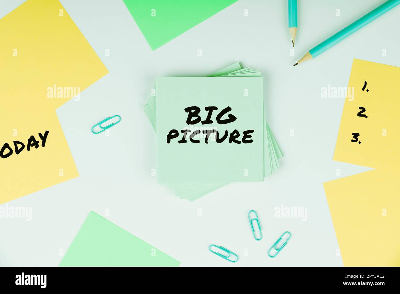 Handwriting text Big Picture, Word for most important facts about ...