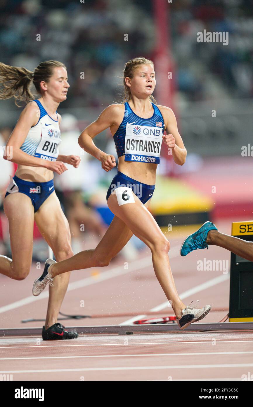 Allie OSTRANDER participating in the 3000 meter steeplechase at the ...