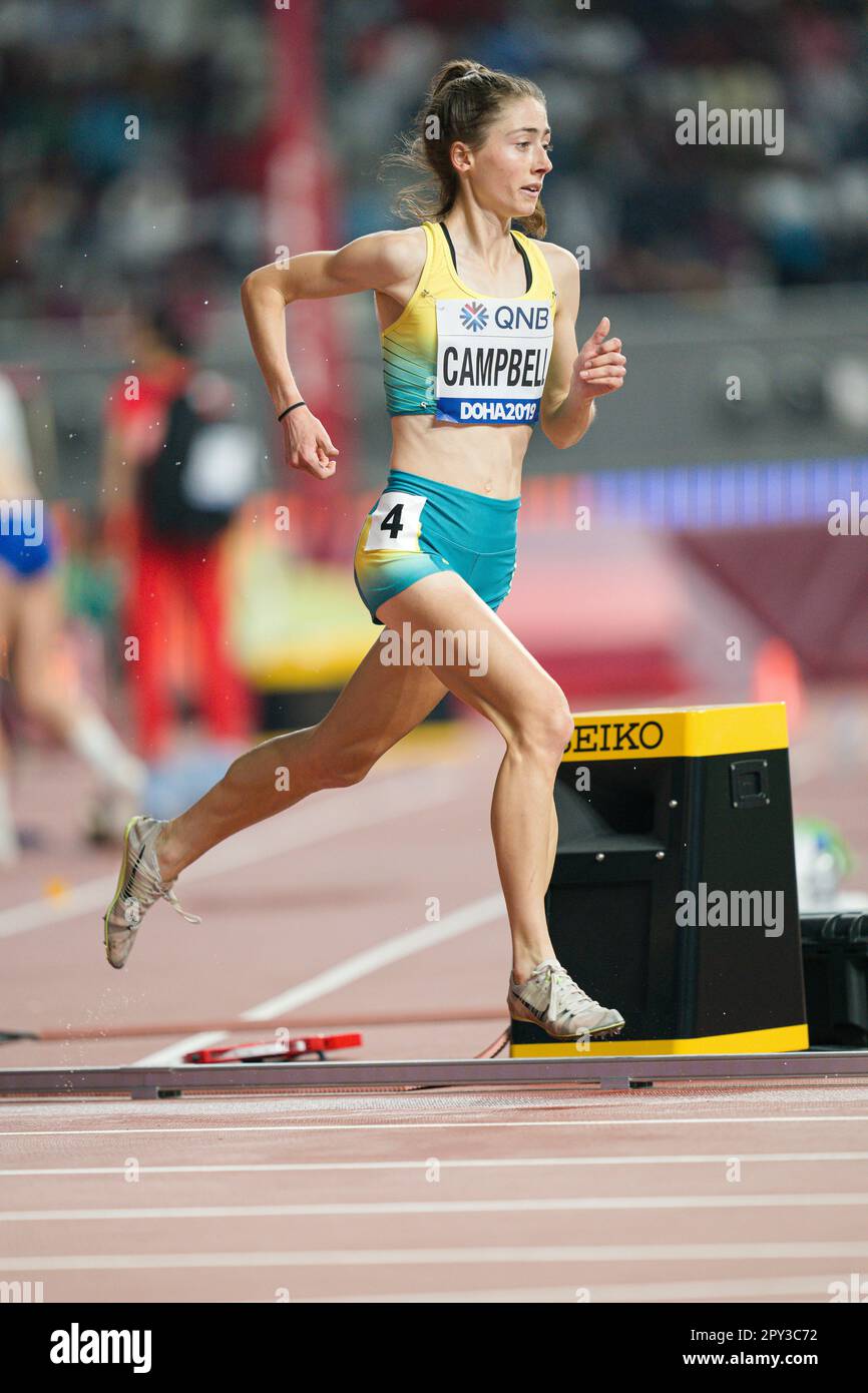Paige CAMPBELL participating in the 3000 meter steeplechase at the Doha 2019 World Championships ...