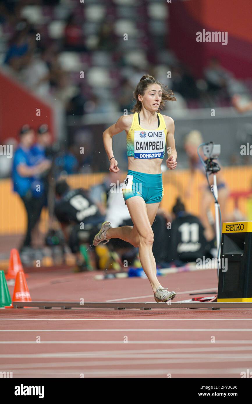 Paige CAMPBELL participating in the 3000 meter steeplechase at the Doha 2019 World Championships ...