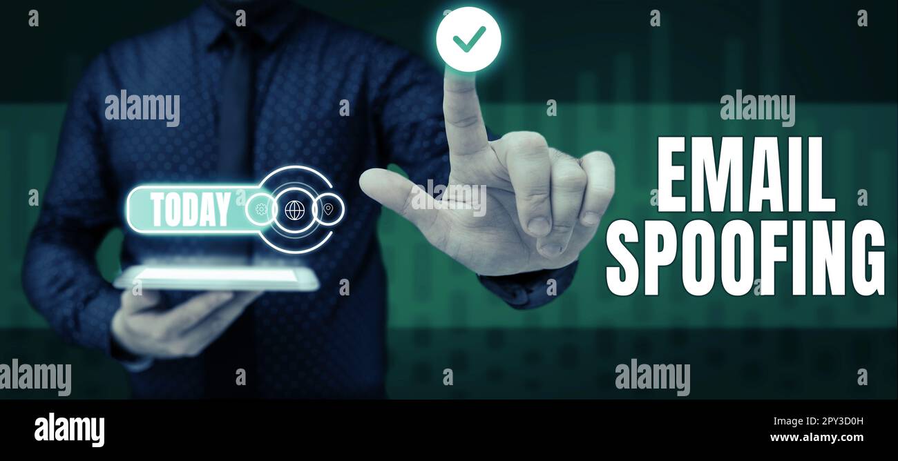 Hand writing sign Email Spoofing, Business approach secure the access ... Hand writing sign Email Spoofing, Business approach secure the access ...