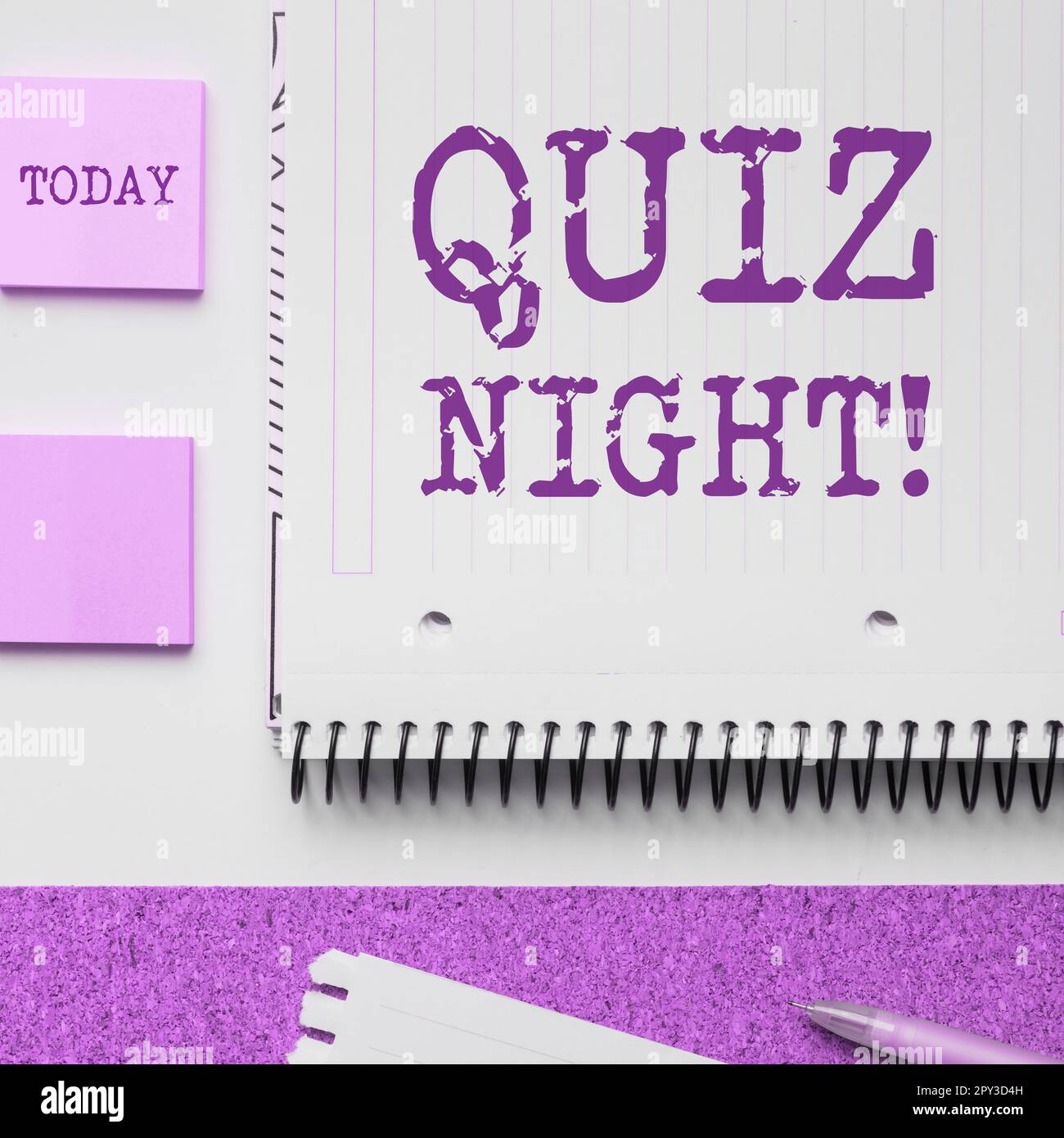 Text caption presenting Quiz Night, Business showcase evening test ...