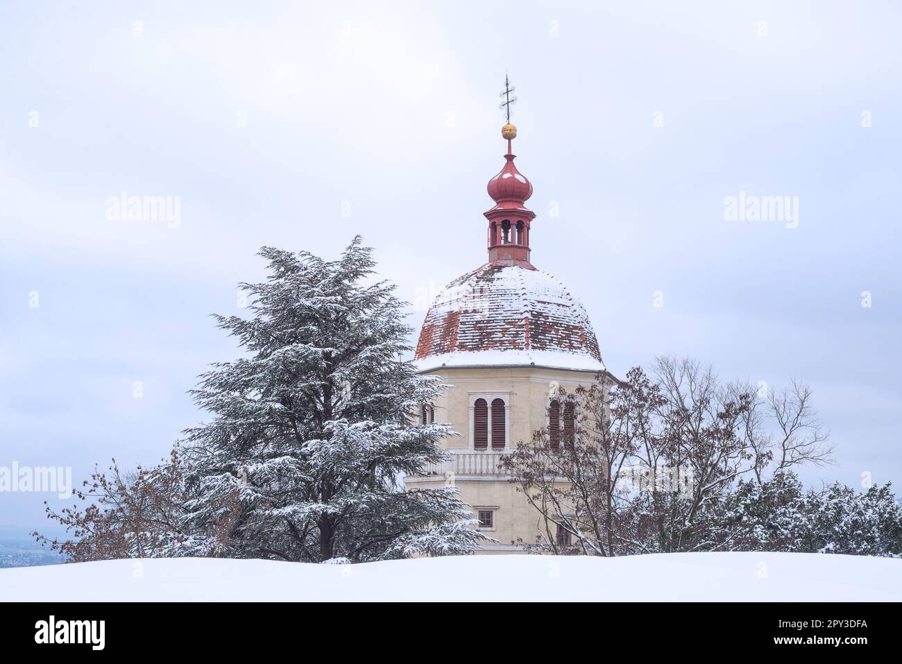 Bell tower liesl at graz schlossberg Stock Photo - Alamy