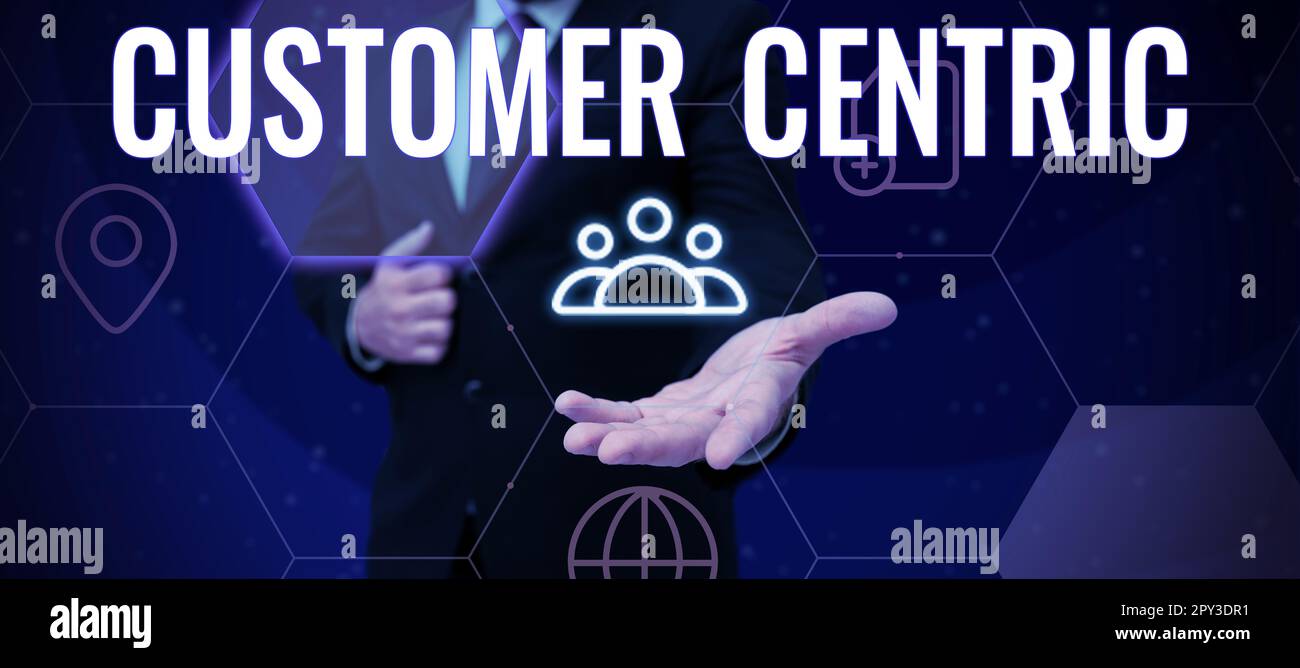 Handwriting text Customer Centric, Word for process of looking after ...