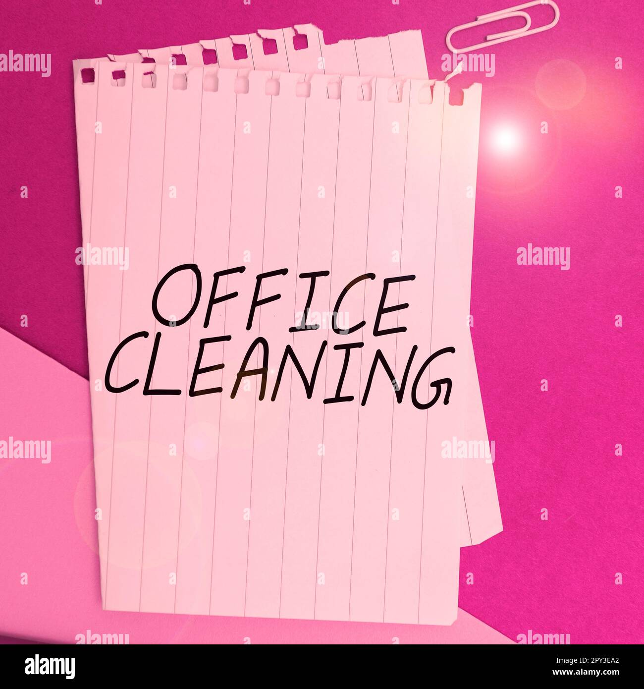 Text caption presenting Office Cleaning, Word Written on the action or ...