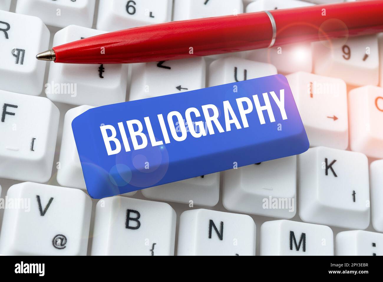 Text sign showing Bibliography, Word for a list of writings relating to ...