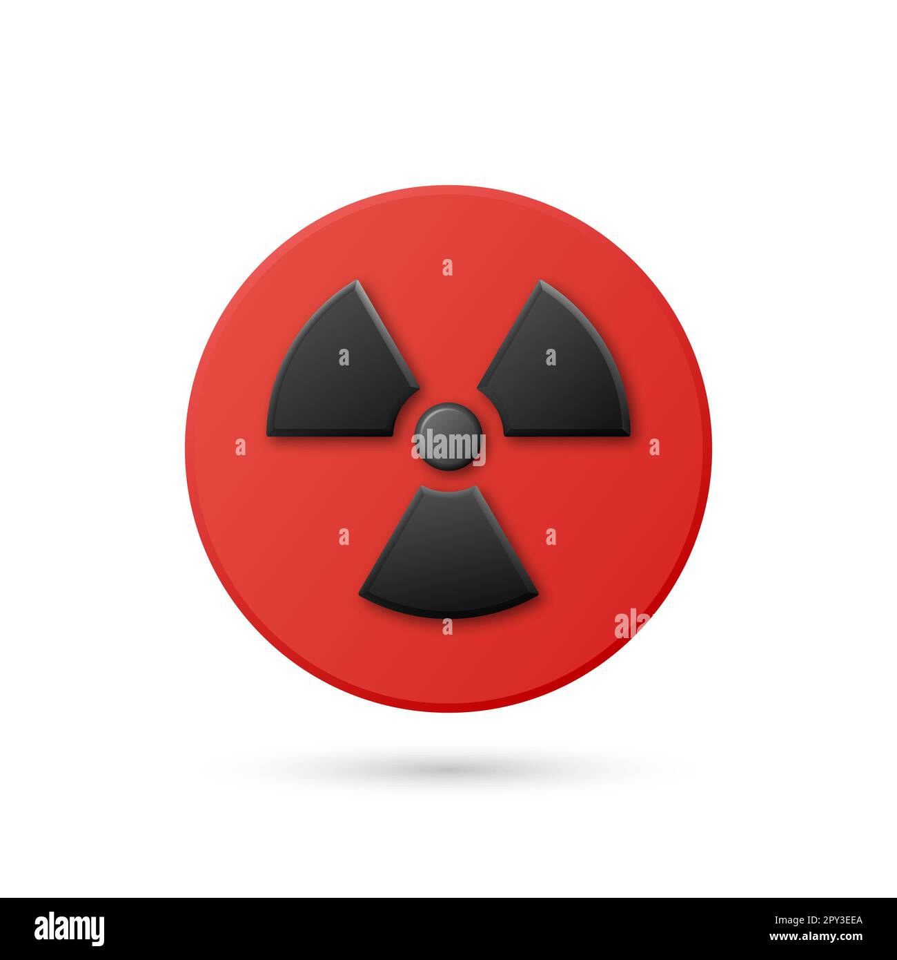Vector 3d Realistic Round Red and Black Warning, Danger Nuclear Symbol ...