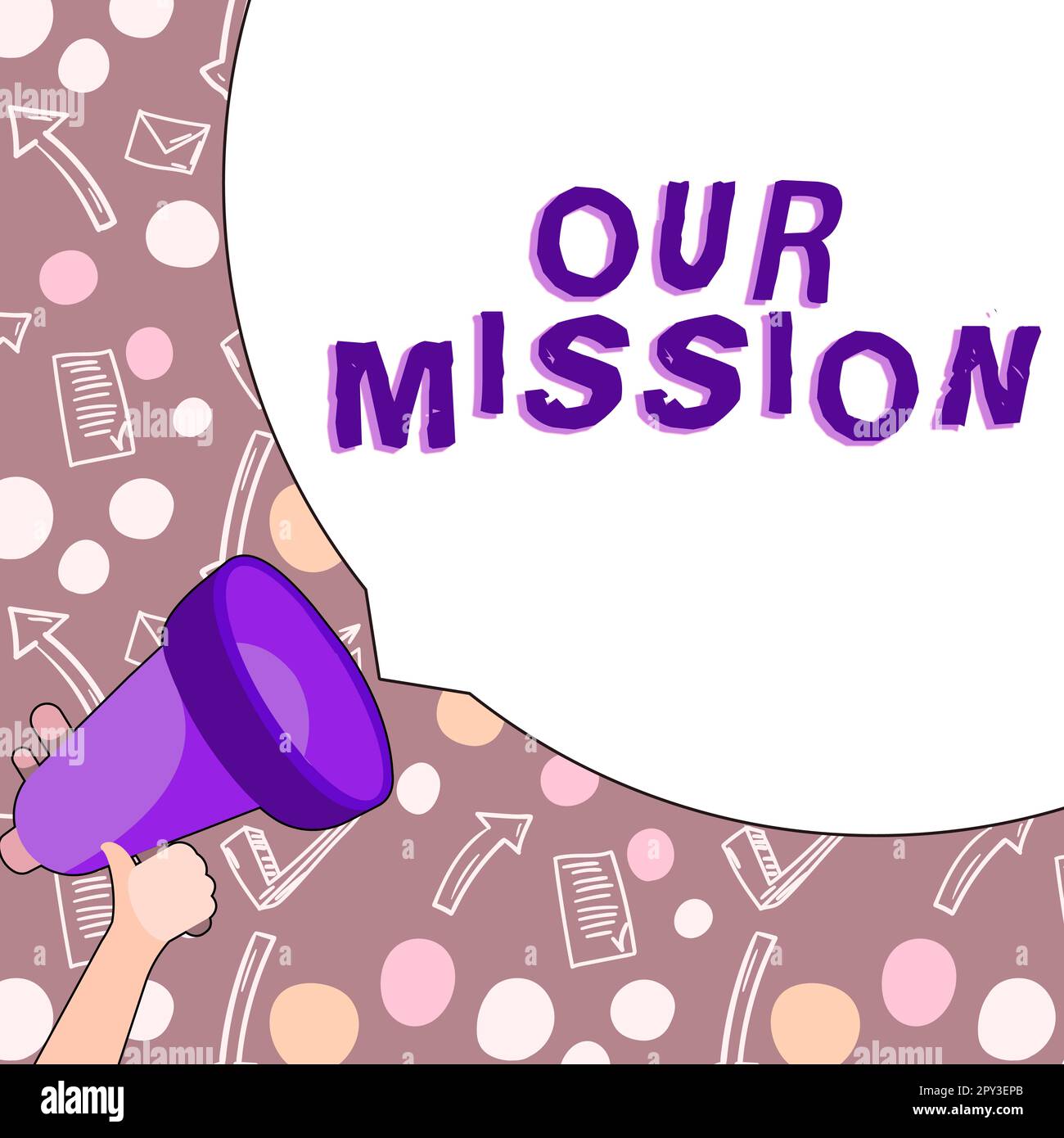 Hand writing sign Our Mission, Business overview tasks or schedule we ...