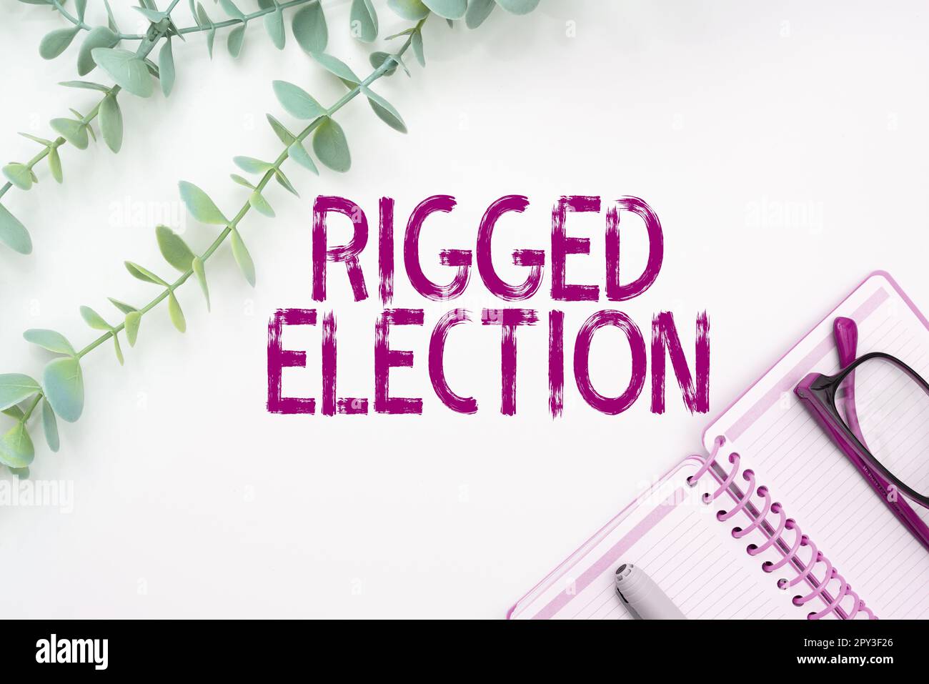 Text caption presenting Rigged Election, Concept meaning Manage ...
