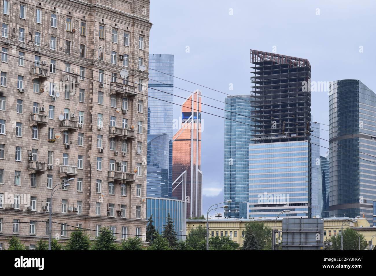 A beautiful shot of mixed architecture with a historic building near ...