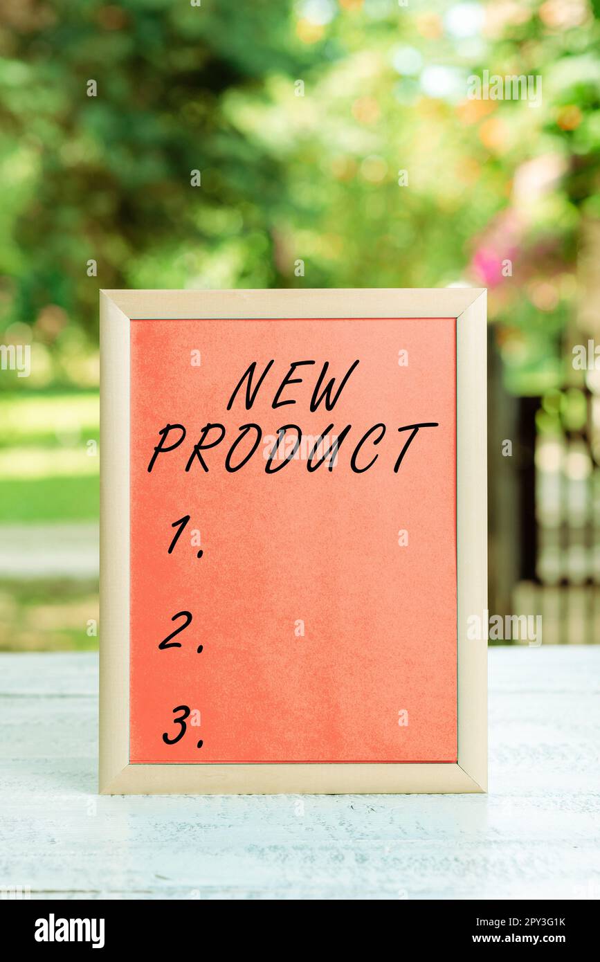 Writing displaying text New Product, Business concept goods and ...