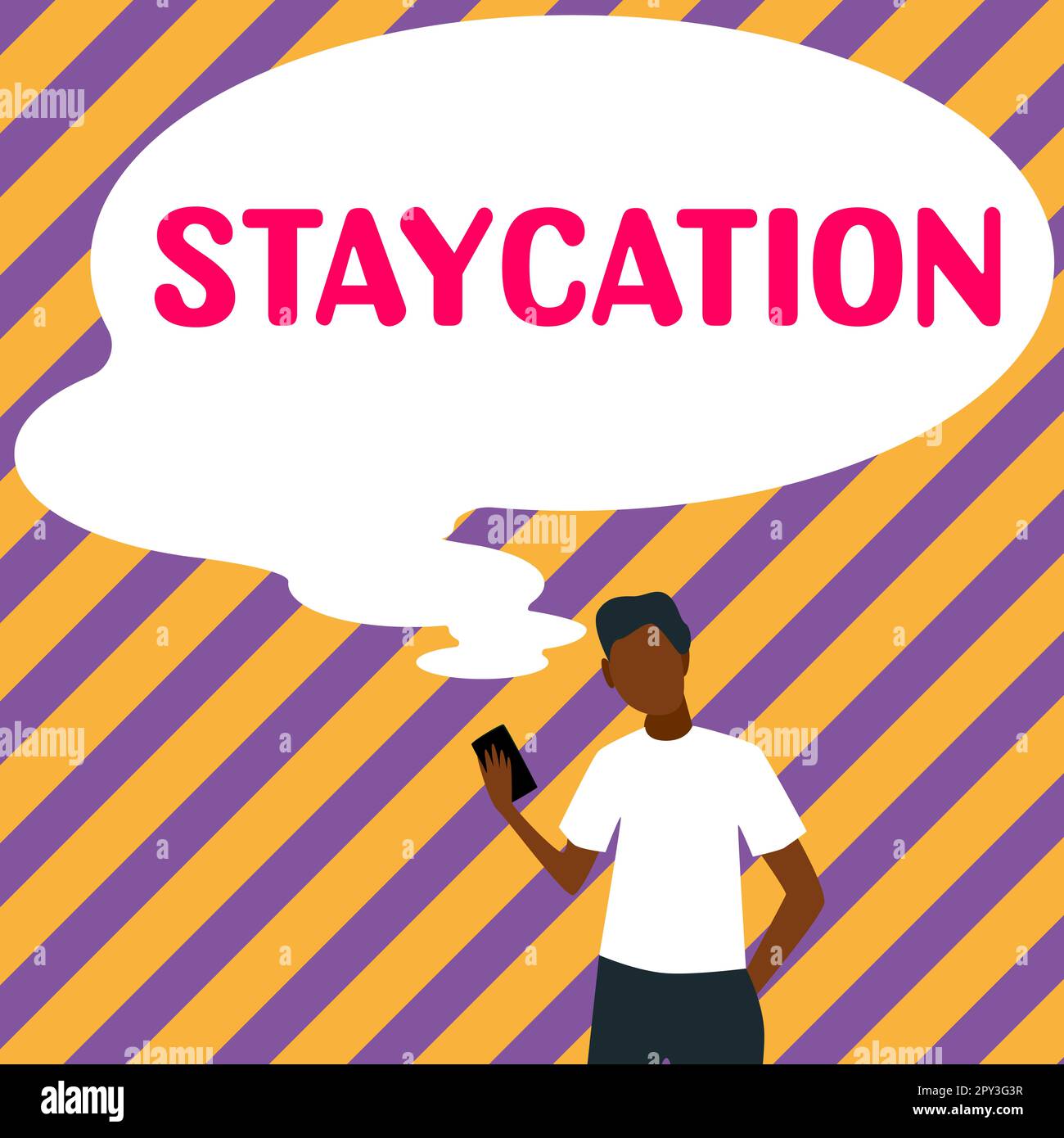 Conceptual display Staycation, Word for a vacation spent at one's home ...