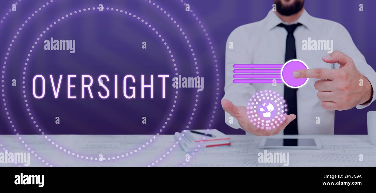 Writing displaying text Oversight, Business overview Watch Organize job ...