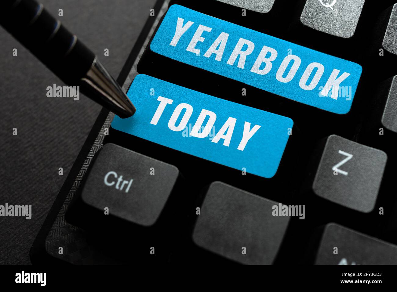 Sign displaying Yearbook, Internet Concept publication compiled by ...