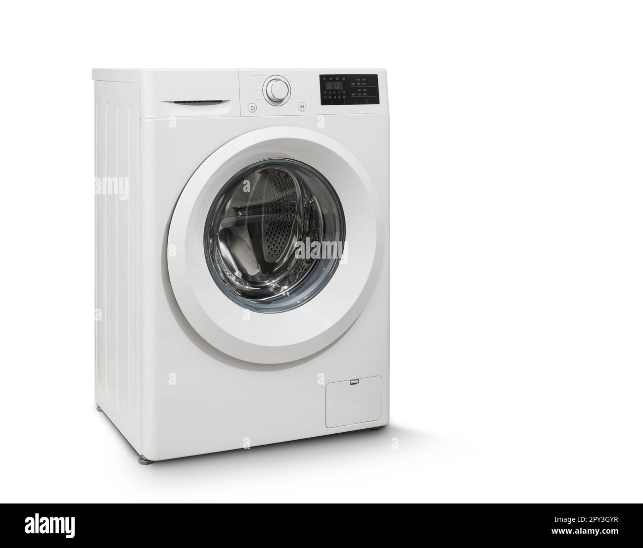 Washing machine side view on white backgroung Stock Photo - Alamy