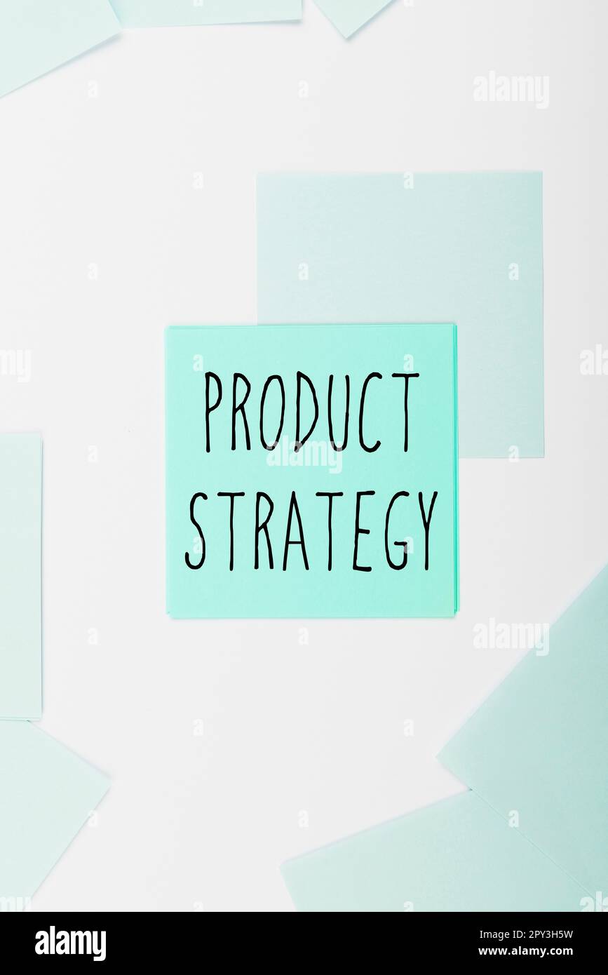 Hand writing sign Product Strategy, Internet Concept long term plan ...