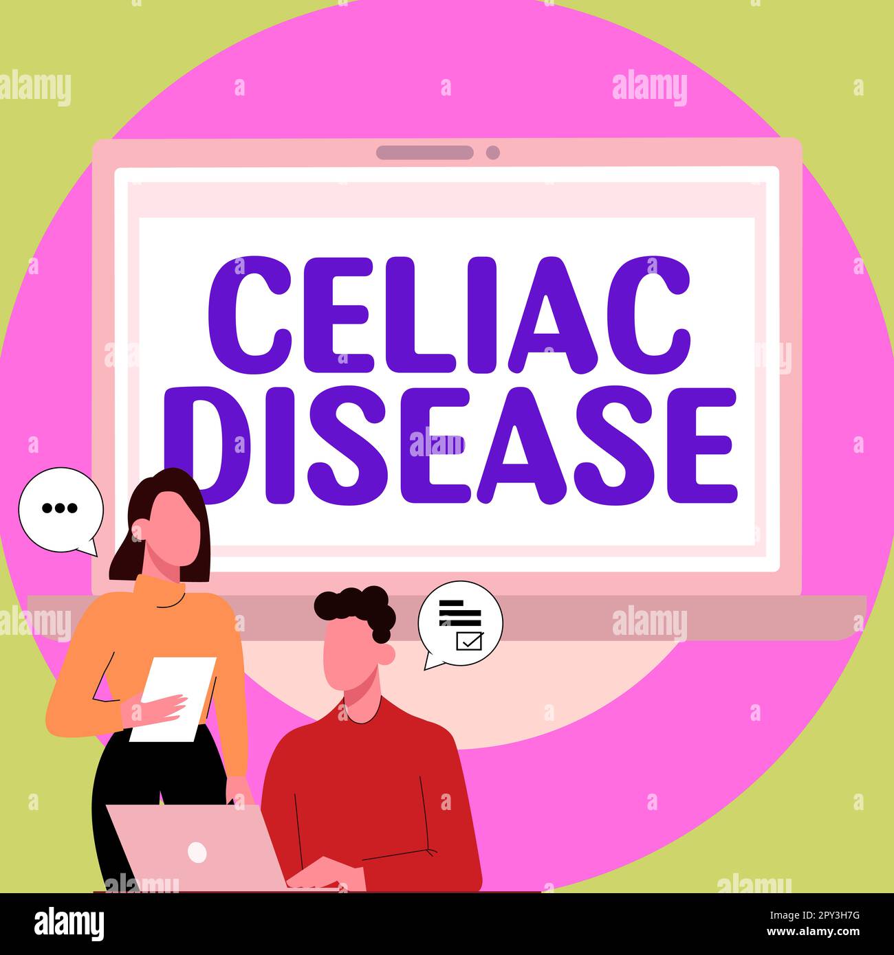 Sign displaying Celiac Disease, Business overview Small intestine is ...