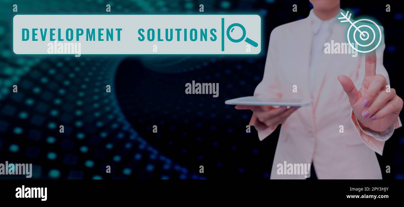 Conceptual display Development Solutions, Word Written on Efficient Planning based on the ...