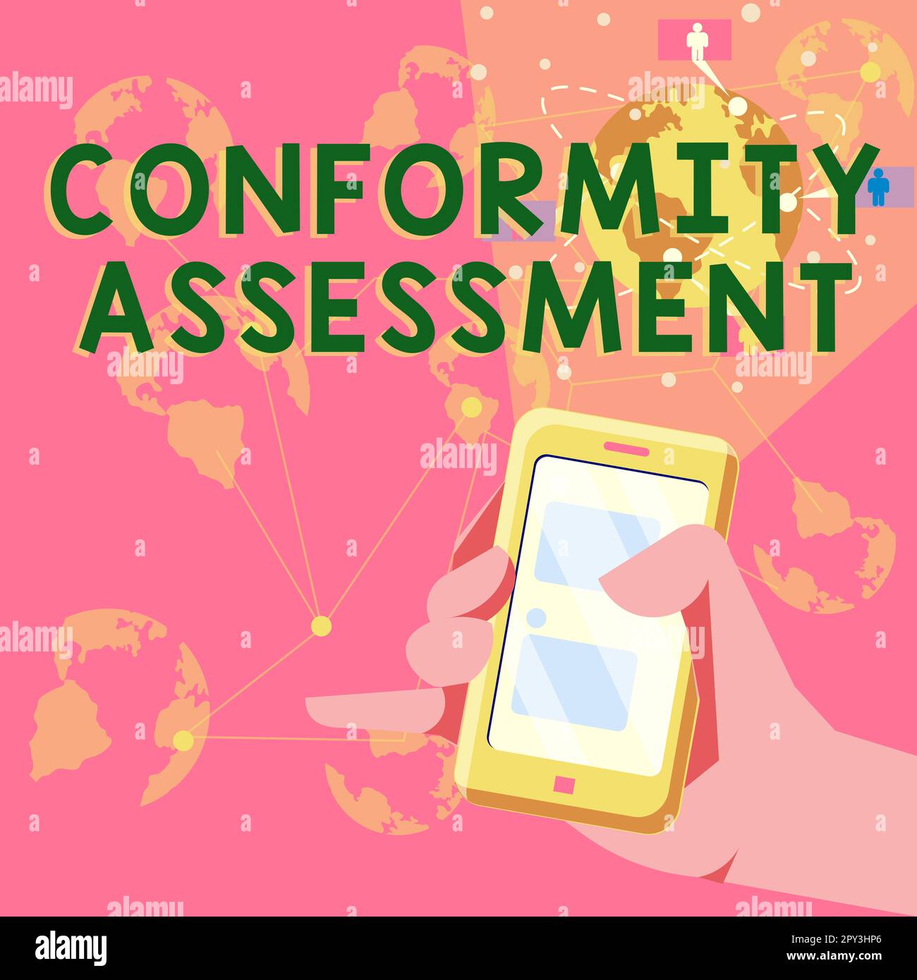 Text sign showing Conformity Assessment, Word for interests of public ...