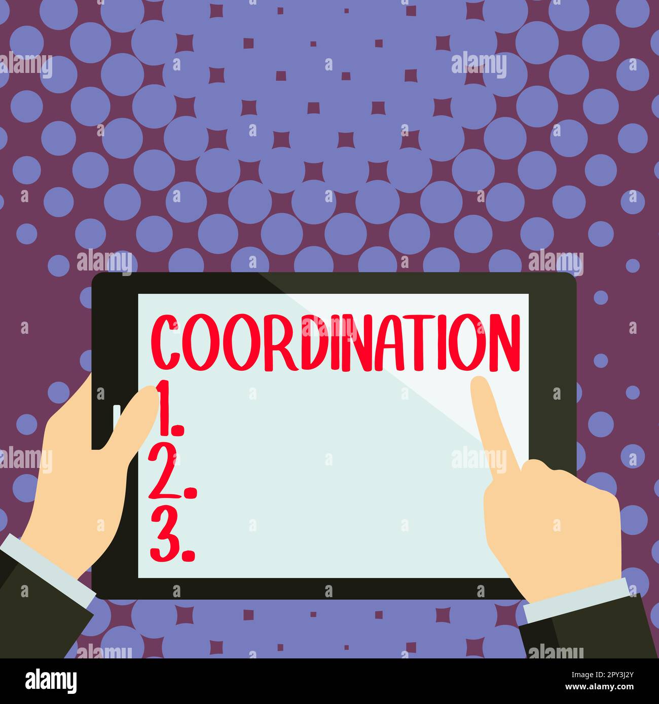 Sign displaying Coordination, Business showcase the acts of someone ...