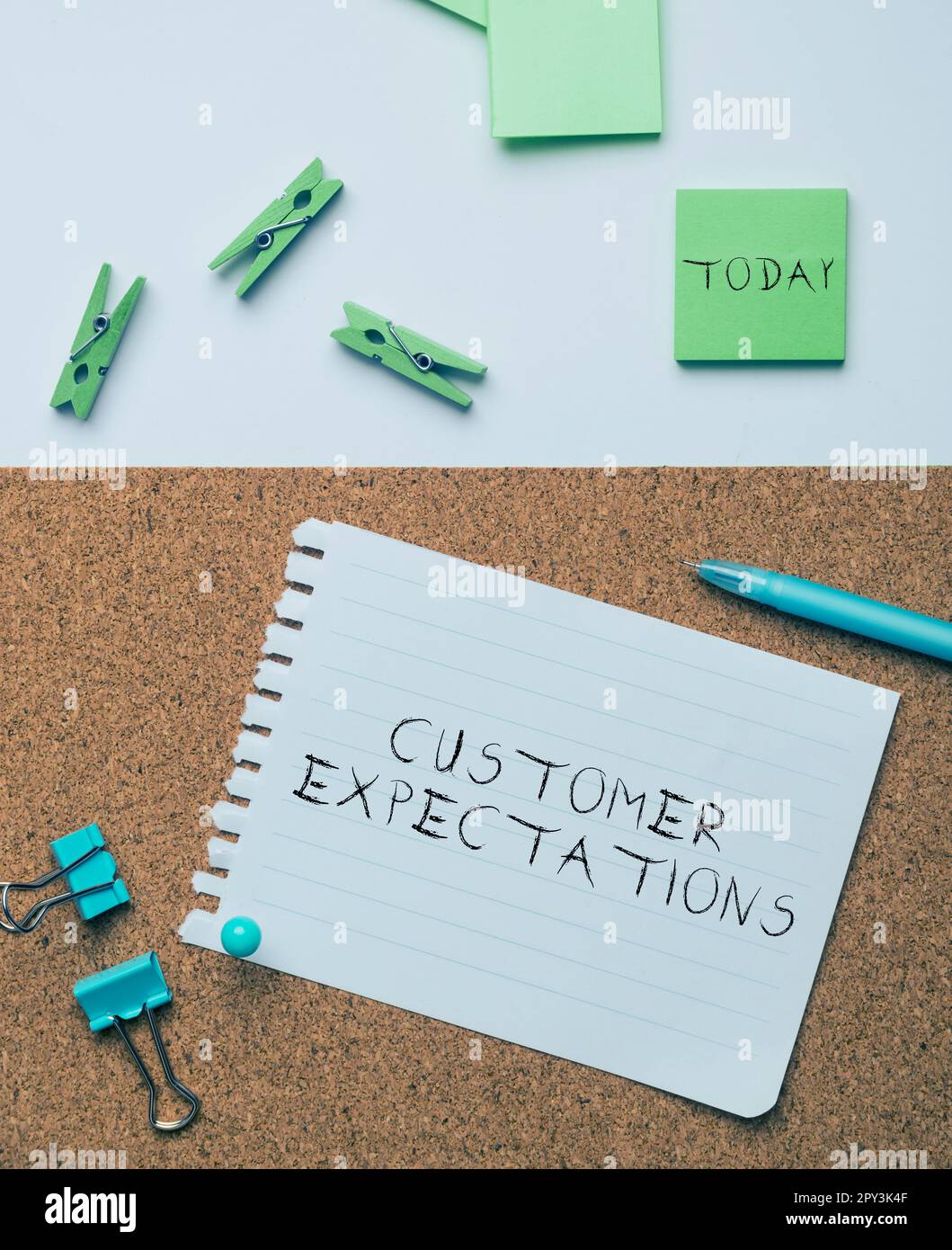 Conceptual caption Customer Expectations, Business showcase Benefits a ...