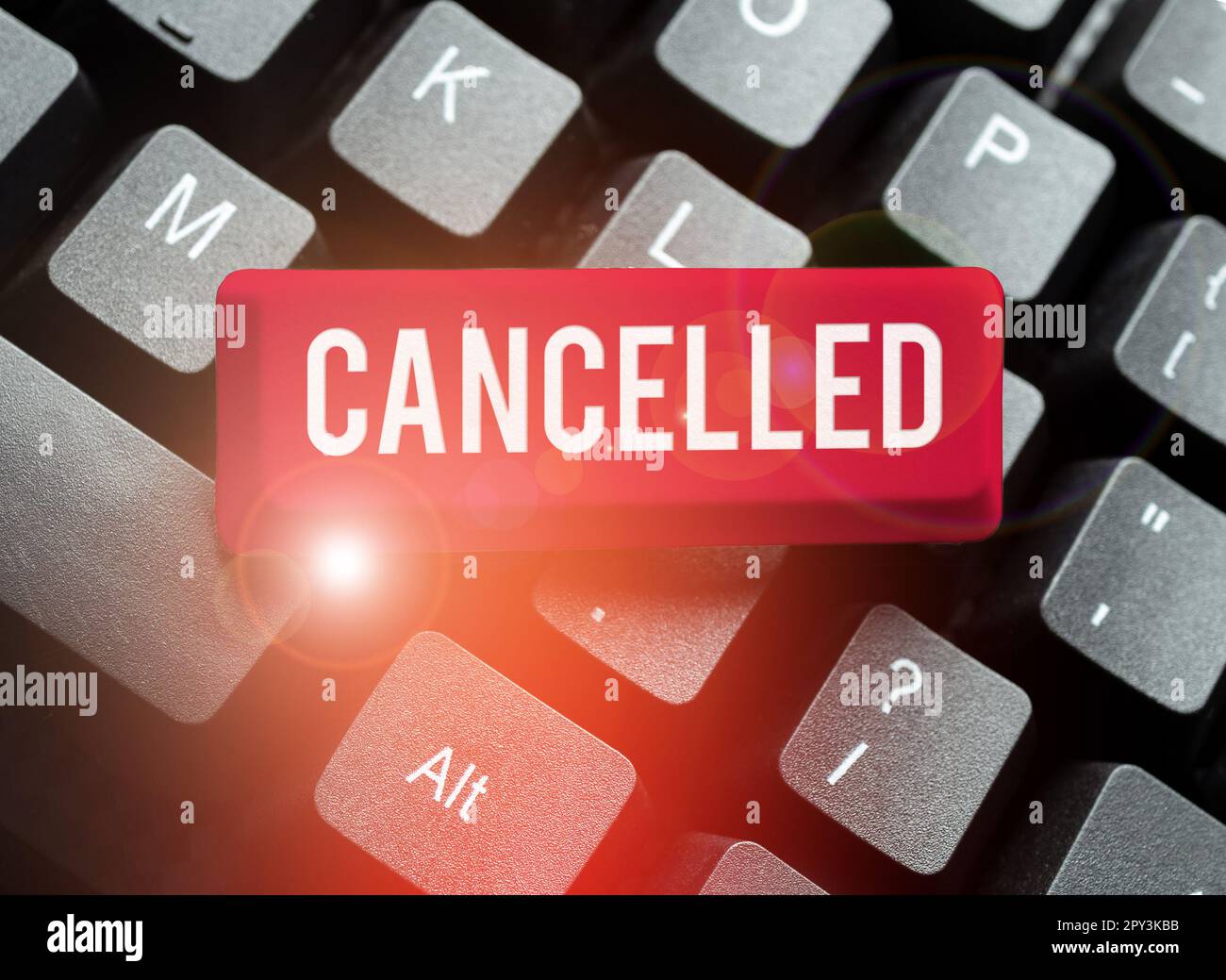 Hand writing sign Cancelled, Internet Concept decide or announce that ...