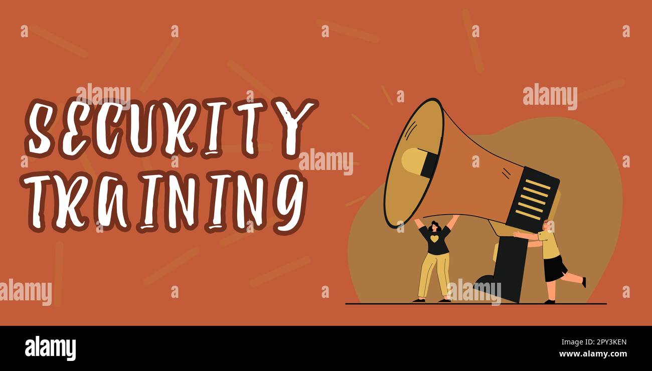 Text sign showing Security Training, Business overview providing ...