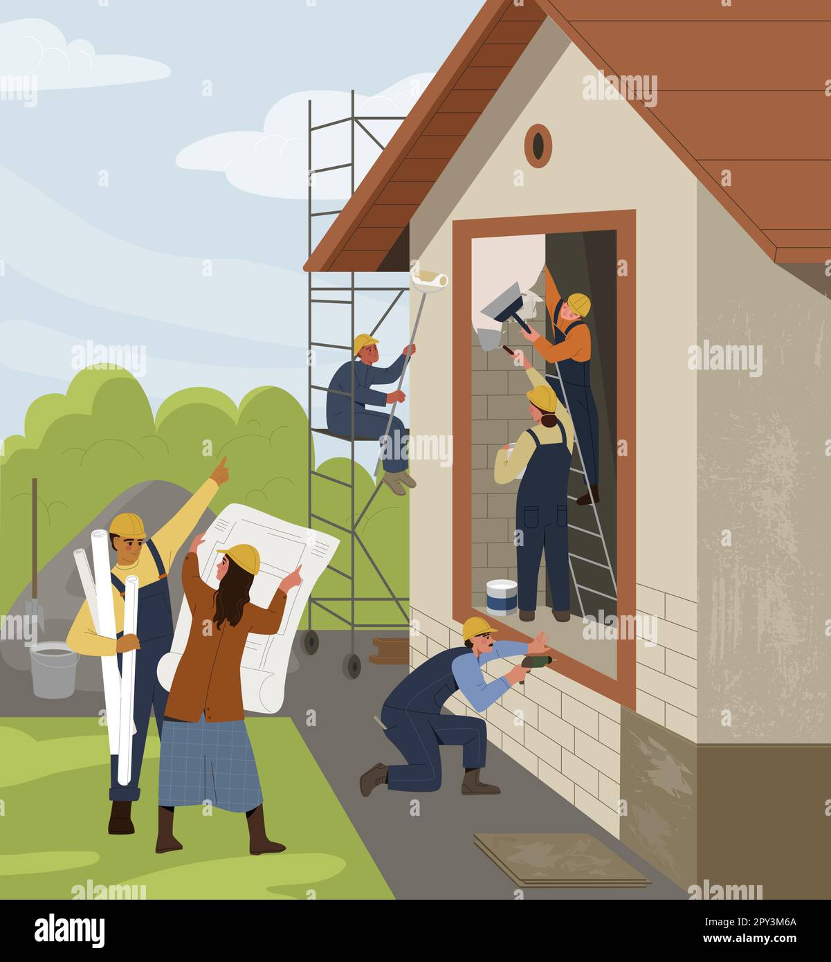 People near building Stock Vector Image & Art - Alamy