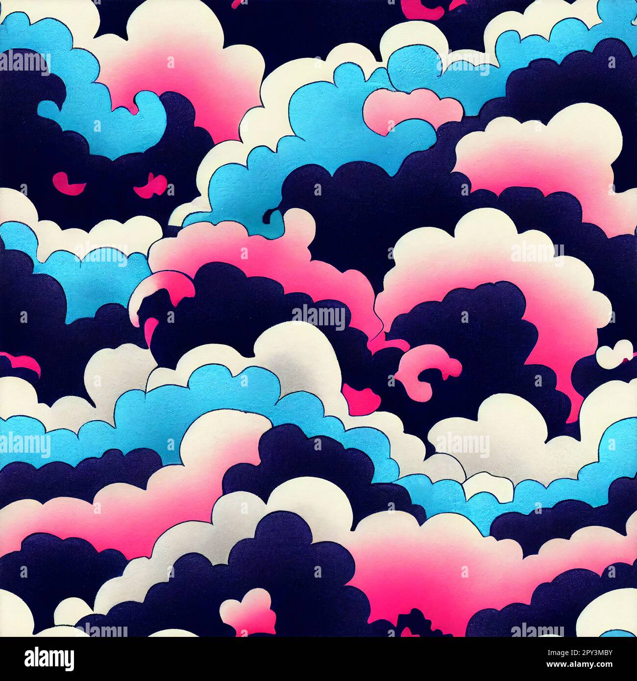 Dramatic fantasy clouds, illustration artwork digital design Stock ...