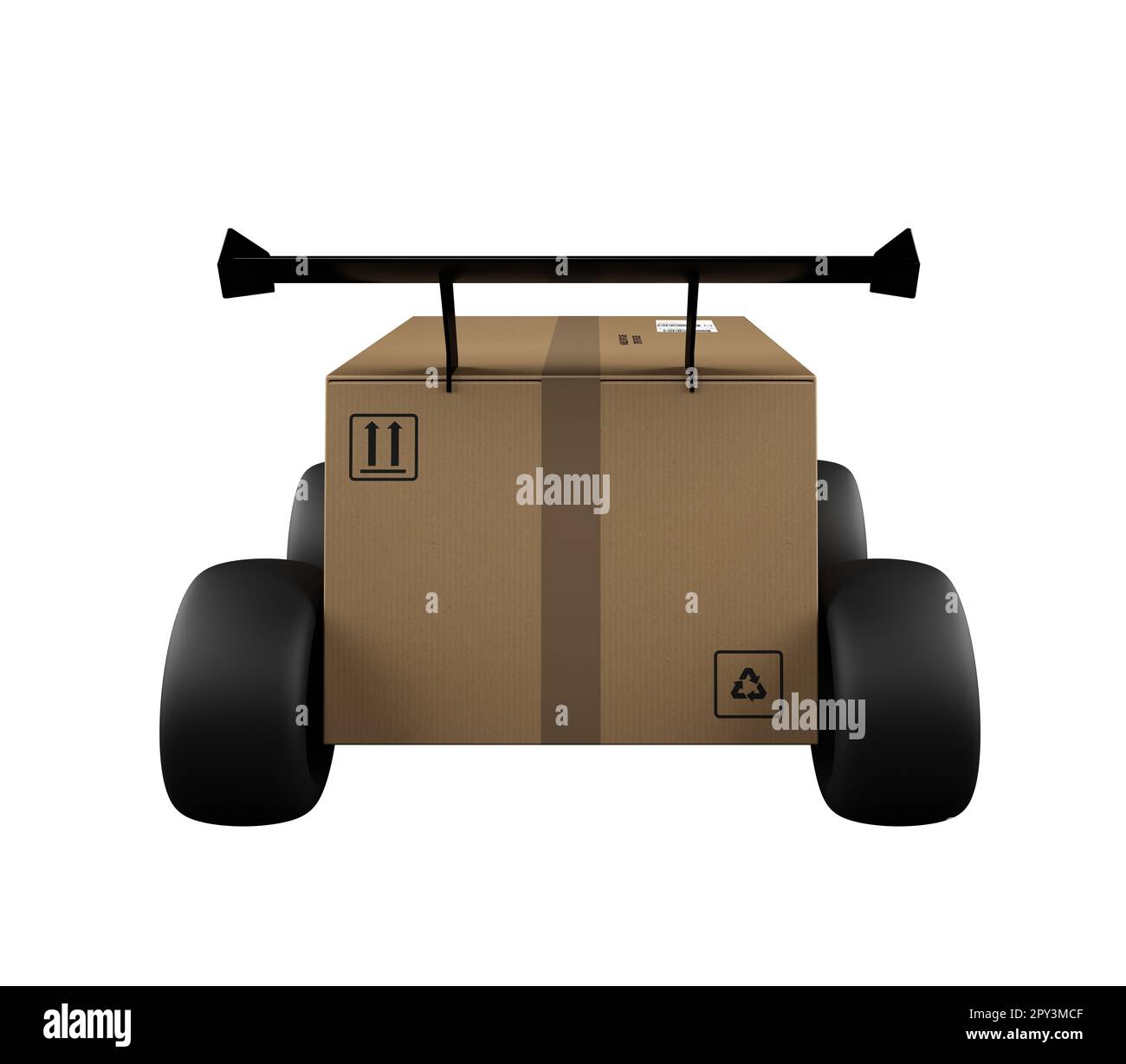 Cardboard package on a trolley. concept of fast and express delivery ...