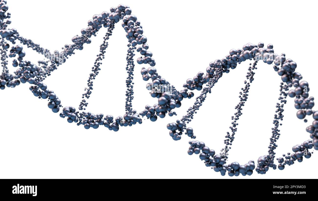 Dna structure under a microscope. genetic information molecules. 3d ...