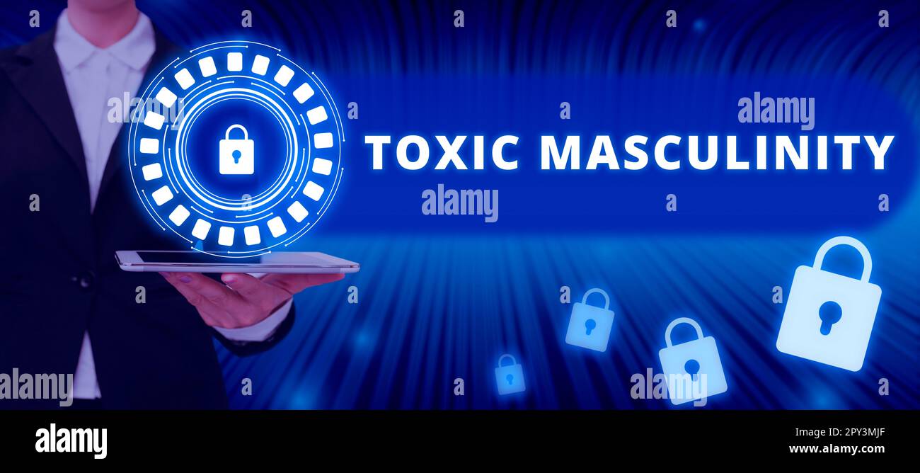 Hand writing sign Toxic Masculinity, Conceptual photo describes narrow ...