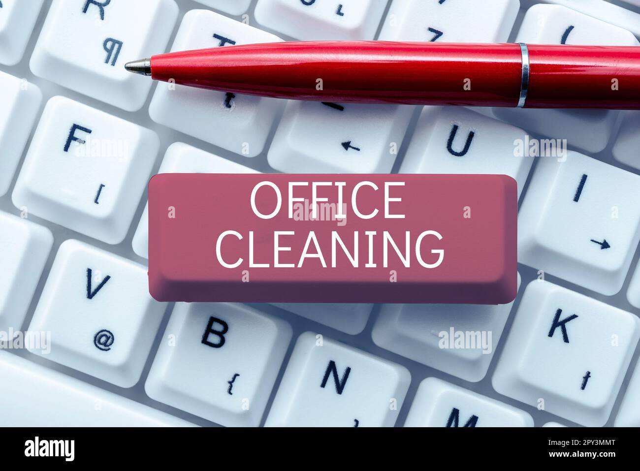 Text caption presenting Office Cleaning, Word for the action or process ...