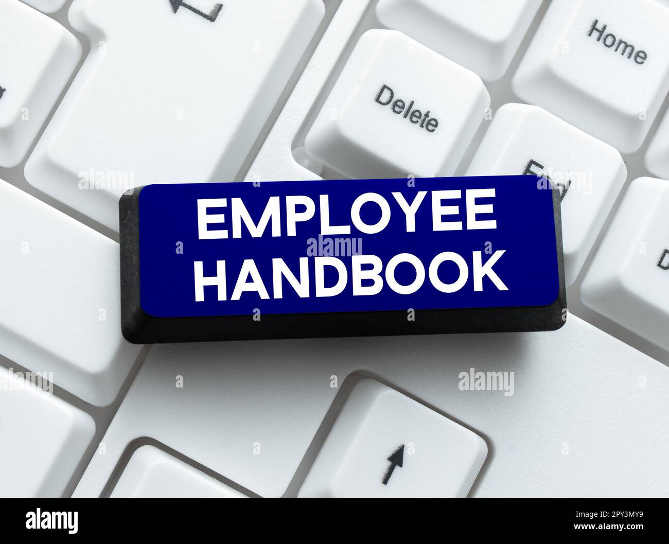 Conceptual Display Employee Handbook Word Written On Document That Contains An Operating
