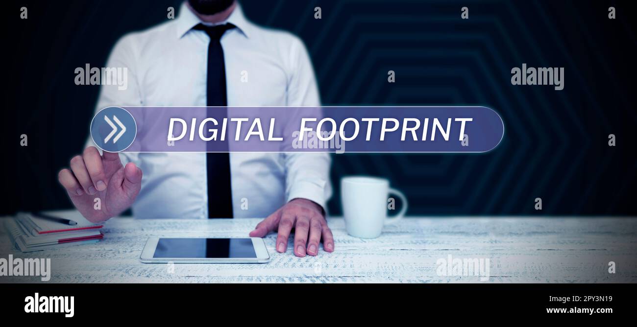 Text caption presenting Digital Footprint, Business overview uses ... Text caption presenting Digital Footprint, Business overview uses ...