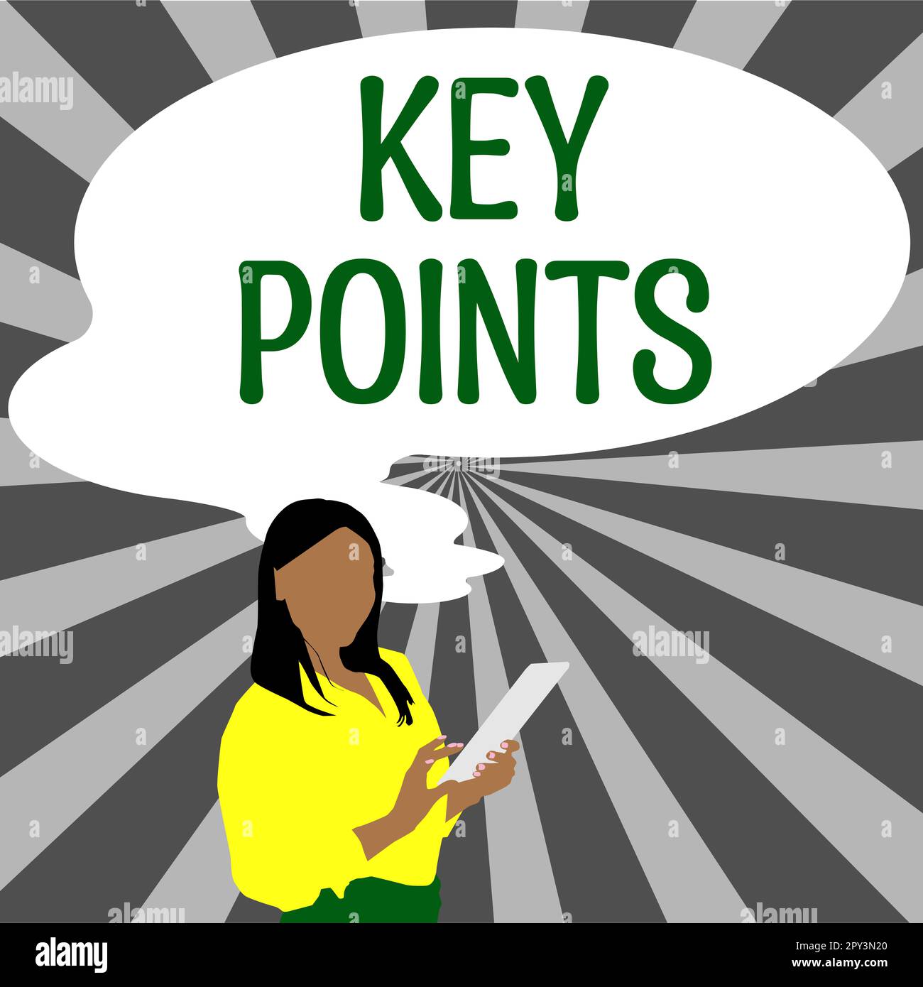 Text caption presenting Key Points, Concept meaning most important ...