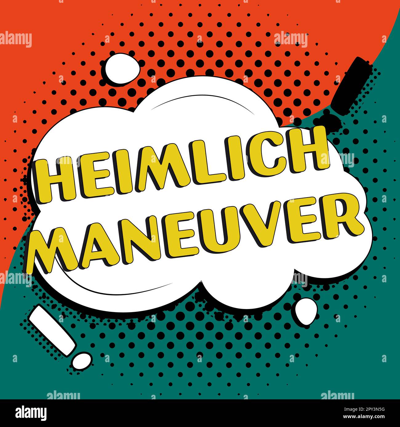 Conceptual caption Heimlich Maneuver, Word Written on application of ...