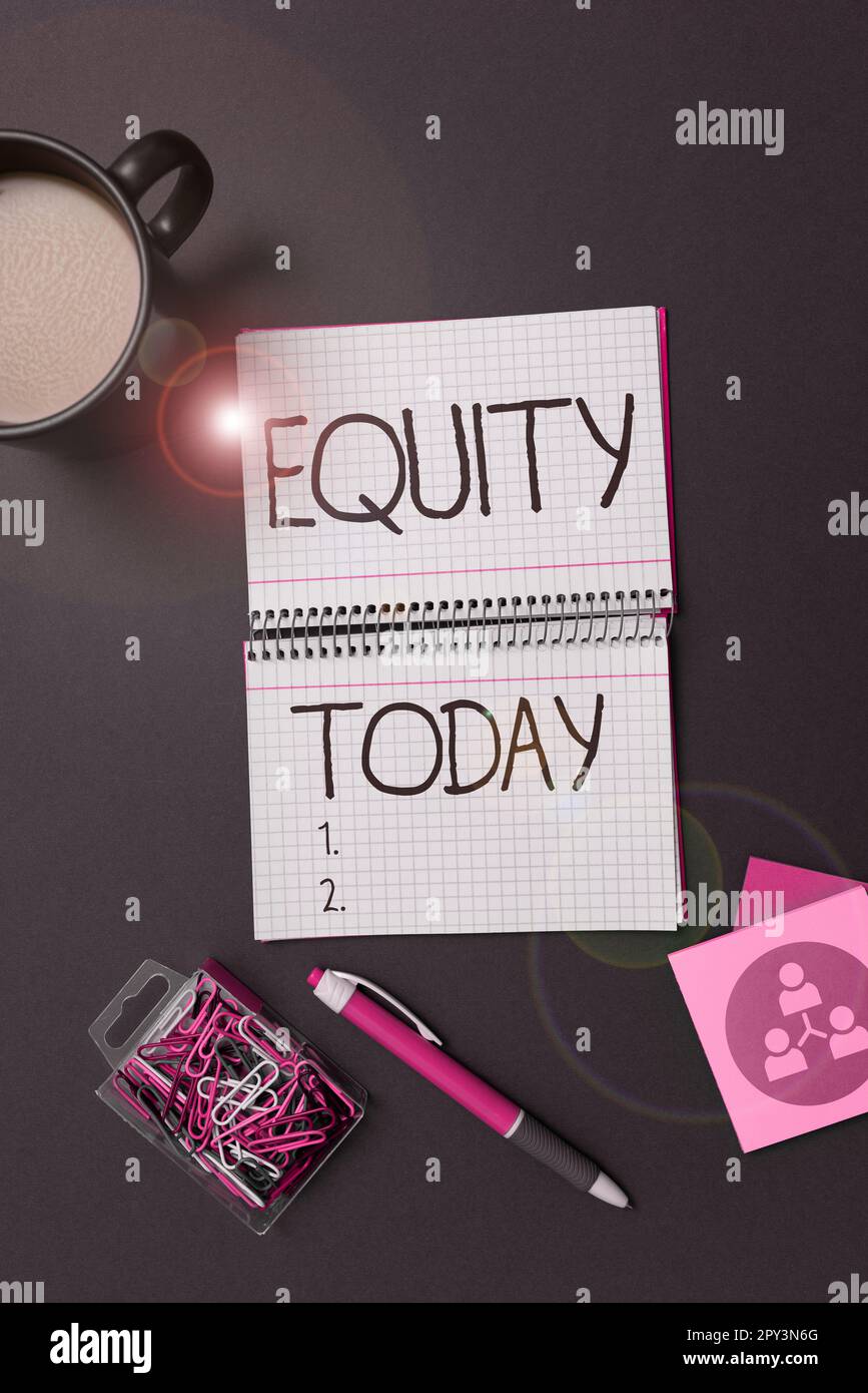 Text caption presenting Equity, Word for quality of being fair and ...