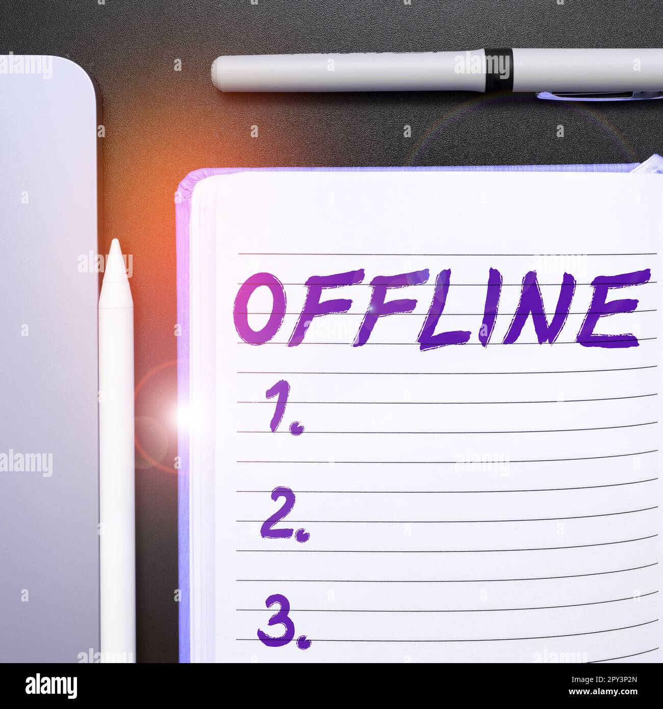 Text caption presenting Offline, Internet Concept Not having directly ...