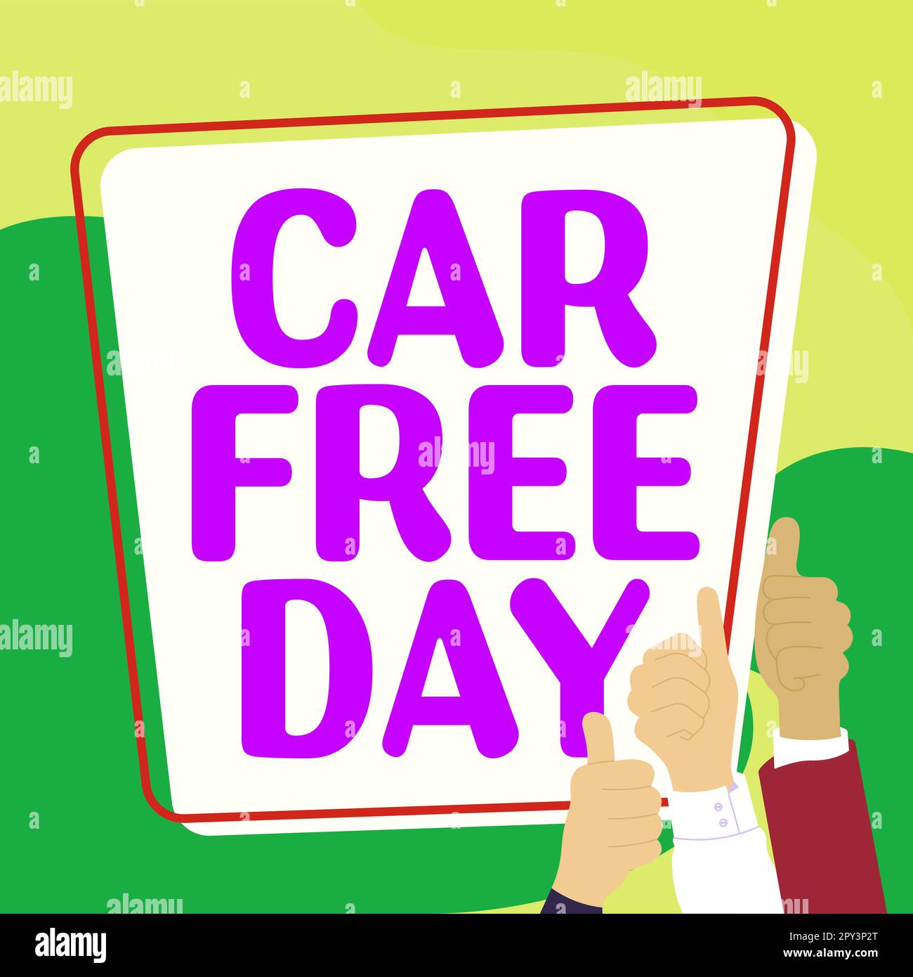 Text caption presenting Car Free Day, Internet Concept Environment ...