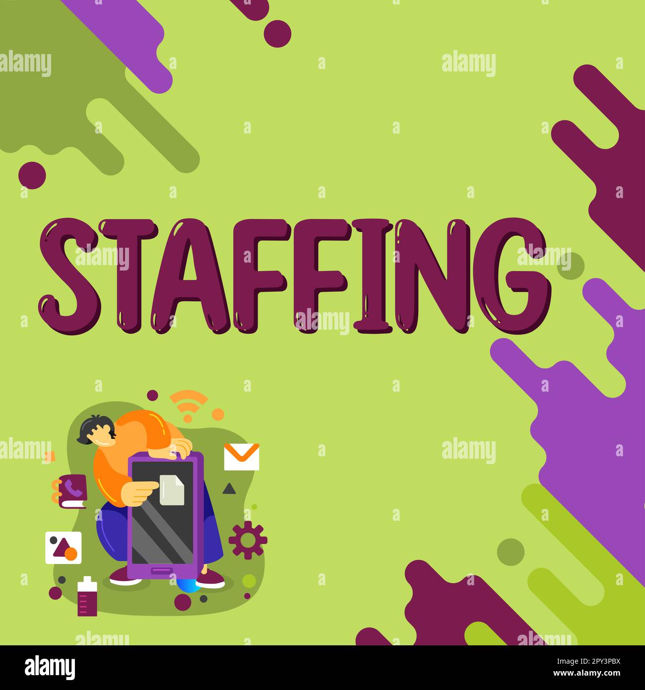 Sign displaying Staffing, Word for The percentage of workers that ...