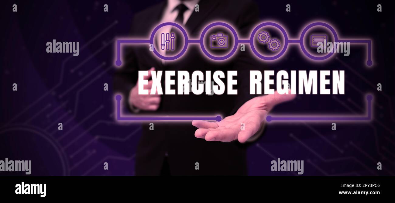 Conceptual display Exercise Regimen, Business idea move body ...